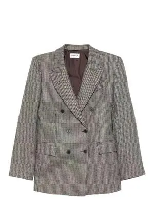 P.a.r.o.s.h Check-pattern Double-breasted Blazer - Brown