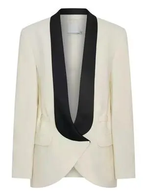Christopher Esber Contrast Lapel Tuxedo Blazer - White