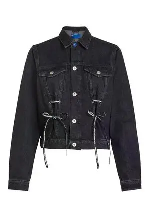 Karl Lagerfeld Lace-tie Denim Jacket - Black