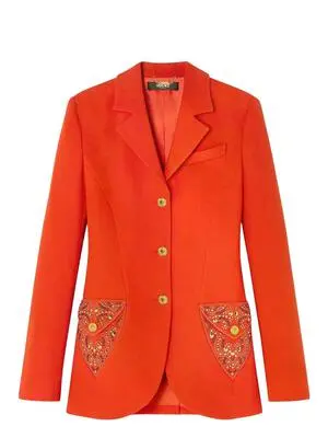 Versace Crystal-embellished Blazer - Red