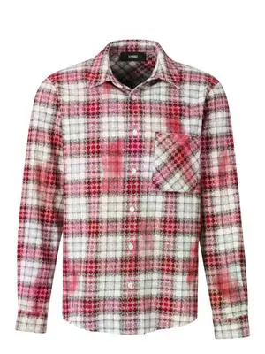 Amiri Checked Spray-painted Shirt - Red