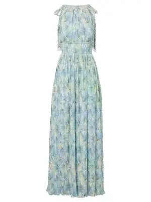Veronica Beard Floral-pattern Maxi Dress - Blue