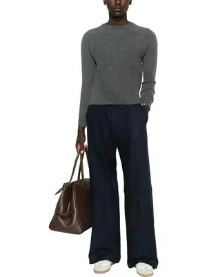Extreme Cashmere Belle Felt Long-sleeve Sweater - Grey