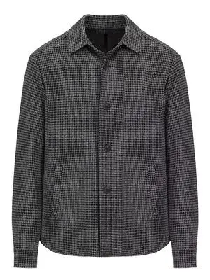 Harris Wharf London Houndstooth Shirt - Grey