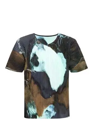 Issey Miyake Abstract-print T-shirt - Green