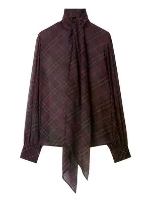 Burberry Check-pattern Blouse - Red
