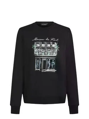 Karl Lagerfeld Paris Store Sketch Sweatshirt - Black