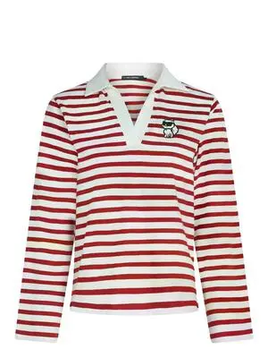 Karl Lagerfeld Striped Polo-collar T-shirt - Red