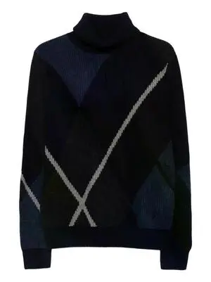 Eric Bompard Argyle Diamond Pattern Sweater - Blue
