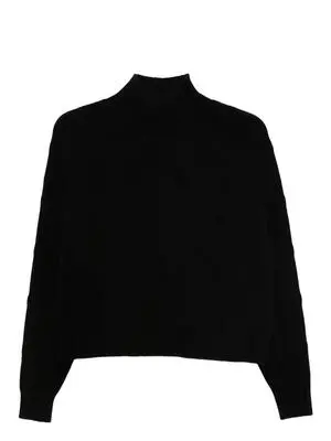 Elisabetta Franchi High-neck Wool-cashmere Sweater - Black
