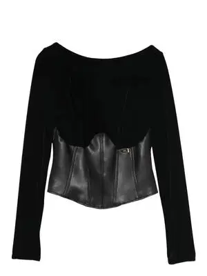 Elisabetta Franchi Velvet Corset Top - Black