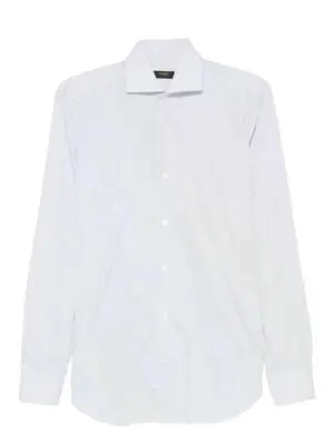 BARBA NAPOLI Micro-pattern Cotton Shirt - White