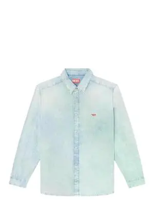 DIESEL® D-simply Bleach-effect Denim Shirt - Blue