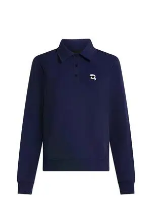Karl Lagerfeld Ikon-patch Polo Sweatshirt - Blue