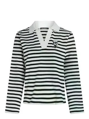 Karl Lagerfeld Striped Polo Shirt - White