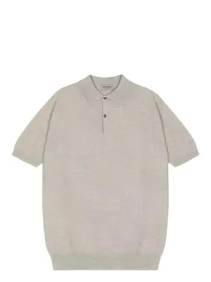 John Smedley Short-sleeved Merino-wool Polo Shirt - Grey