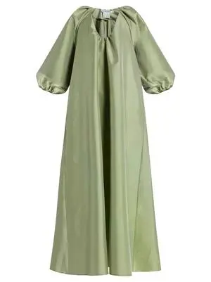 Bernadette Balloon-sleeve Maxi Dress - Green
