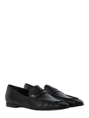 Karl Lagerfeld Logo-plaque Leather Loafers - Black