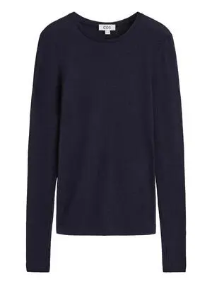 Cos Slim Merino Wool Sweater Navy