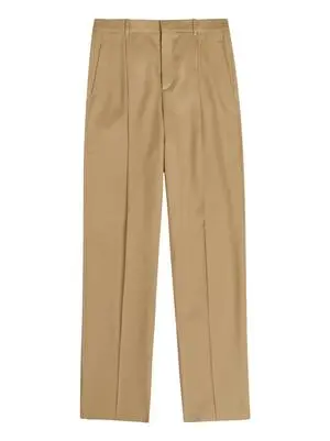Saint Laurent Straight-leg Wool Trousers - Beige