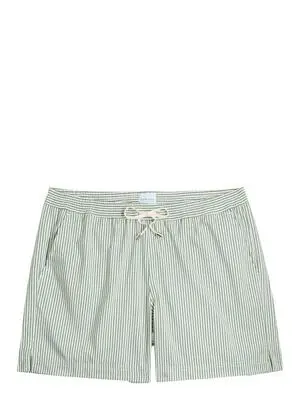 Sunspel Striped Cotton-blend Swim Shorts - Green