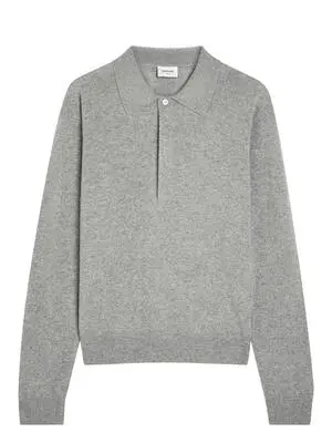Saint Laurent Wool Polo Jumper - Grey
