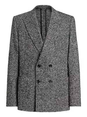 Dolce & Gabbana Herringbone Double-breasted Blazer - Grey