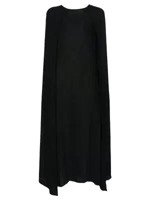 Plan C Cape-back Viscose Dress - Black