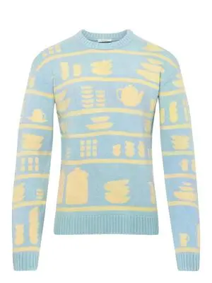 JW Anderson Crockery-jacquard Jumper - Blue