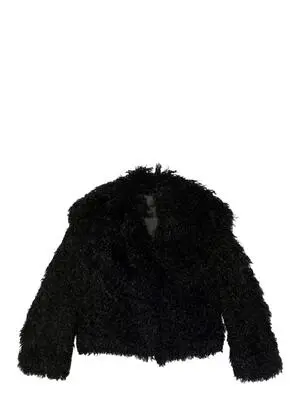 Amen Textured Shaggy Jacket - Black