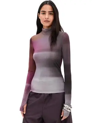 Helmut Lang Long Sleeve Turtleneck - Purple Multi