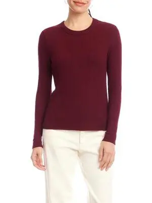 Karen Kane Long Sleeve Rib Top - Wine