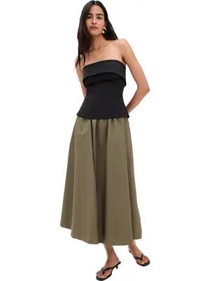 EN SAISON Arden Mixed Media Dress - Black Olive