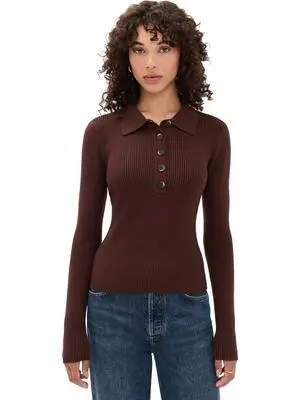 Joe's Jeans The Lisa Polo Sweater - Chocolate
