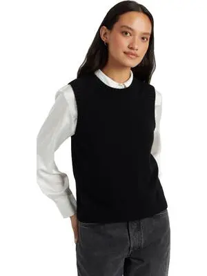 Chinti & Parker CHINTI & PARKER Wool Cashmere Blend Ribbed Tank Black