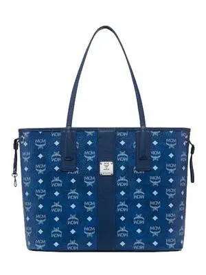 Mcm Medium Liz Shopper - Blue Visetos