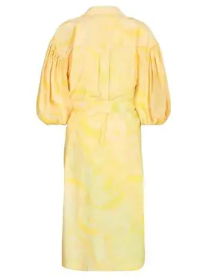 Remain Birger Christensen Puff-sleeve Print Dress - Yellow