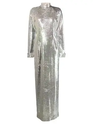Givenchy Sequin Open-back Gown - Silver