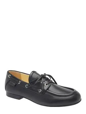 Proenza Schouler Italian-crafted Lambskin Boat Shoe - Black