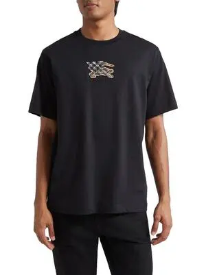 Burberry Seth Ekd Cotton Jersey T-shirt - Black
