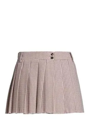 JUCCA Pleated Checked Mini Skirt - White