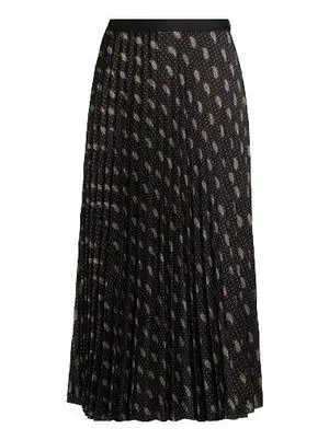 Sandro Paisley-print Pleated Midi Skirt - Dark Brown
