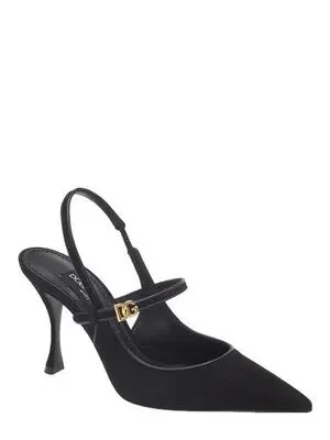 Dolce & Gabbana Pointed Toe Slingback Pump - 8b956 Nero/nero