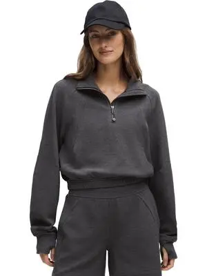 Lululemon Scuba Cropped Funnel-neck Half Zip - Heathered Graphite Grey
