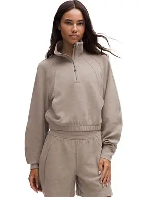 LULULEMON Scuba Cropped Funnel-Neck Half Zip