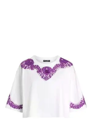 Dolce & Gabbana Lace-detailing T-shirt - White