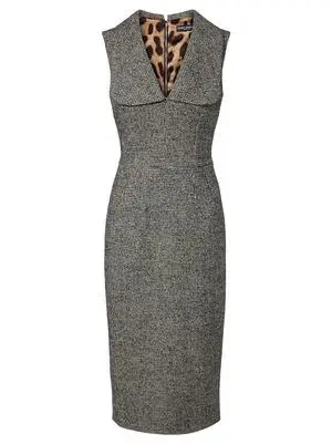 Dolce & Gabbana Wool-blend Midi Dress - Grey