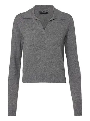 Dolce & Gabbana Cashmere Polo Sweater - Grey