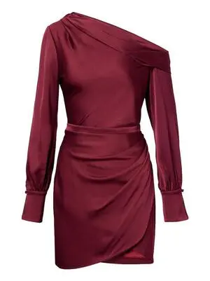 Simkhai Cameron Satin Mini Dress - Burgundy