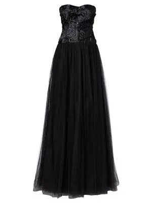 Costarellos Tulle Bustier Gown - Black